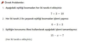 7. Sınıf Matematik Eşitlik ve Denklem Konu Anlatımı ve Örnek Sorular ...
