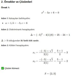 TYT Matematik 2.Dereceden Denklemler Konu Anlatımı ve Örnek Sorular ...