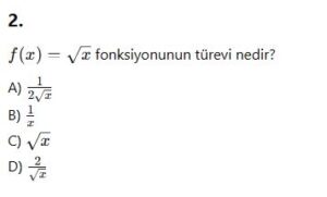 AYT Matematik Türev Konu Anlatımı ve Örnek Sorular | Ders Arşivi