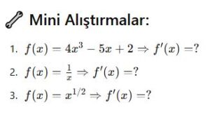 AYT Matematik Türev Konu Anlatımı ve Örnek Sorular | Ders Arşivi